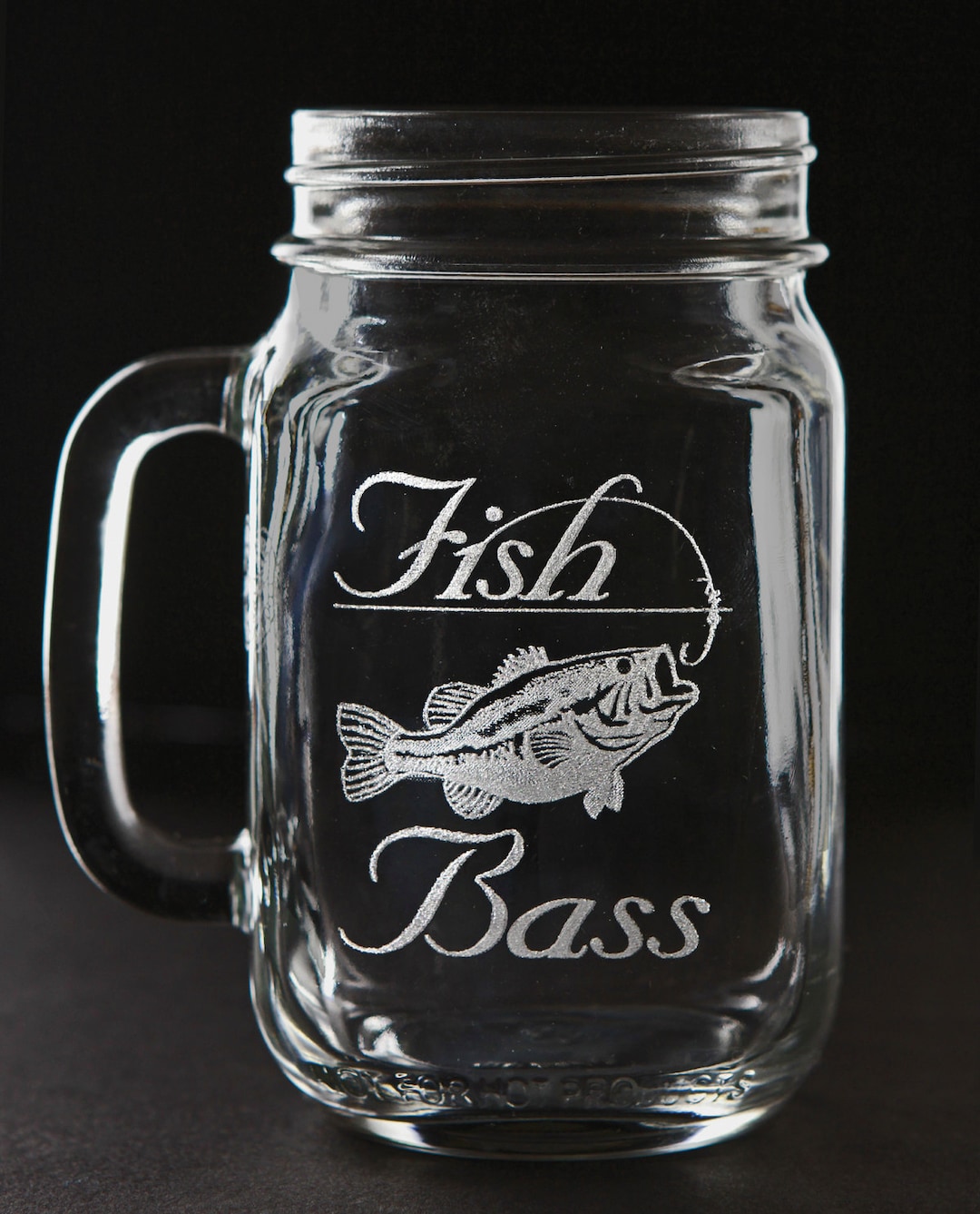 Etched Bass Fish Glass, Angler Gift, Fishing Design - Etsy