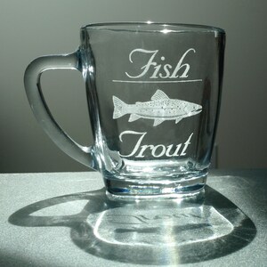 Fish Trout Etched Glasses, Gift for Anglers, Fishing Image, Trout ...