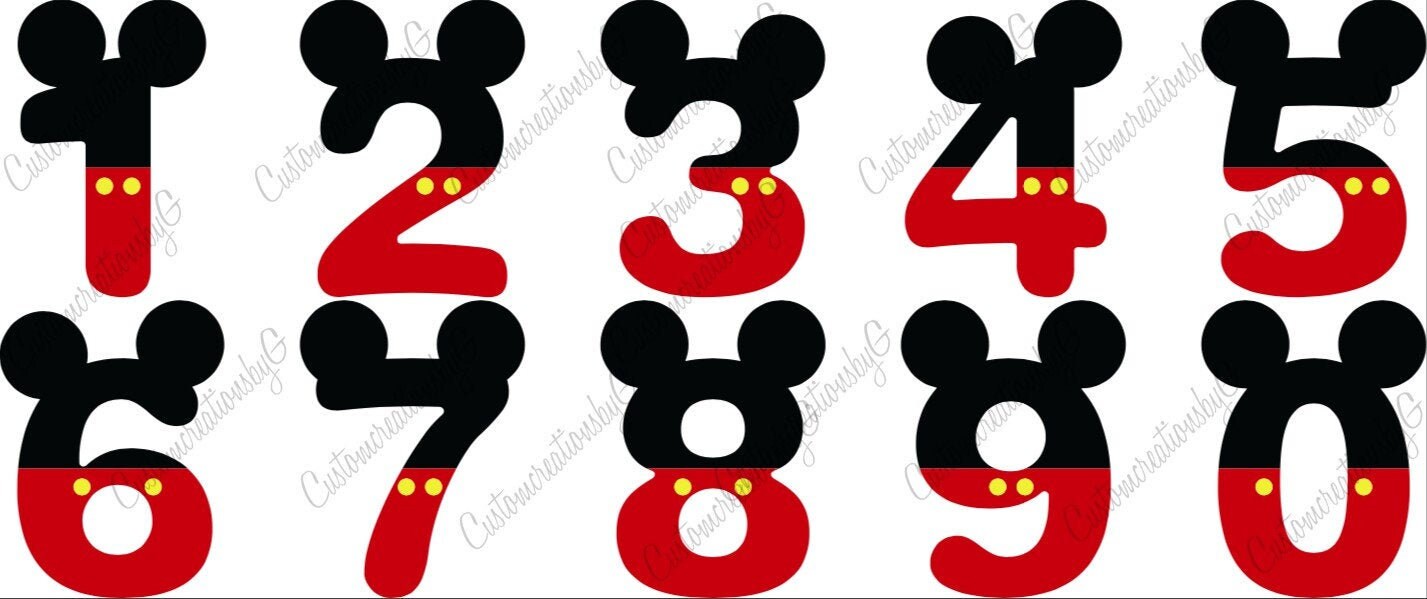 Mickey Numbers SVG