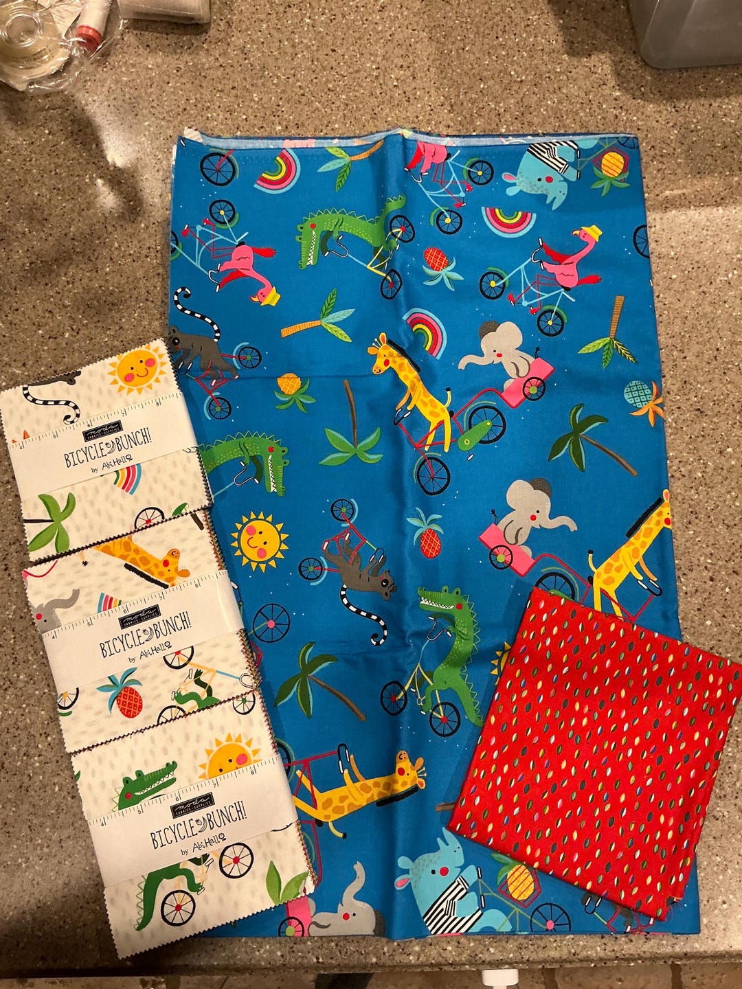 Bicycle Bunch by Abi Hall Moda 3 Charm Packs and Yardage Monkeys Zoo ...
