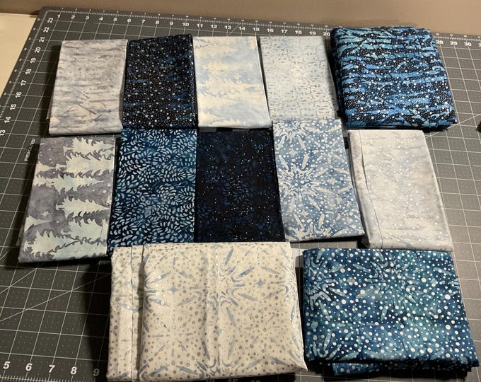 Magical Winter Batik Yardage Bundle Robert Kauffman Approximately 9.5 ...
