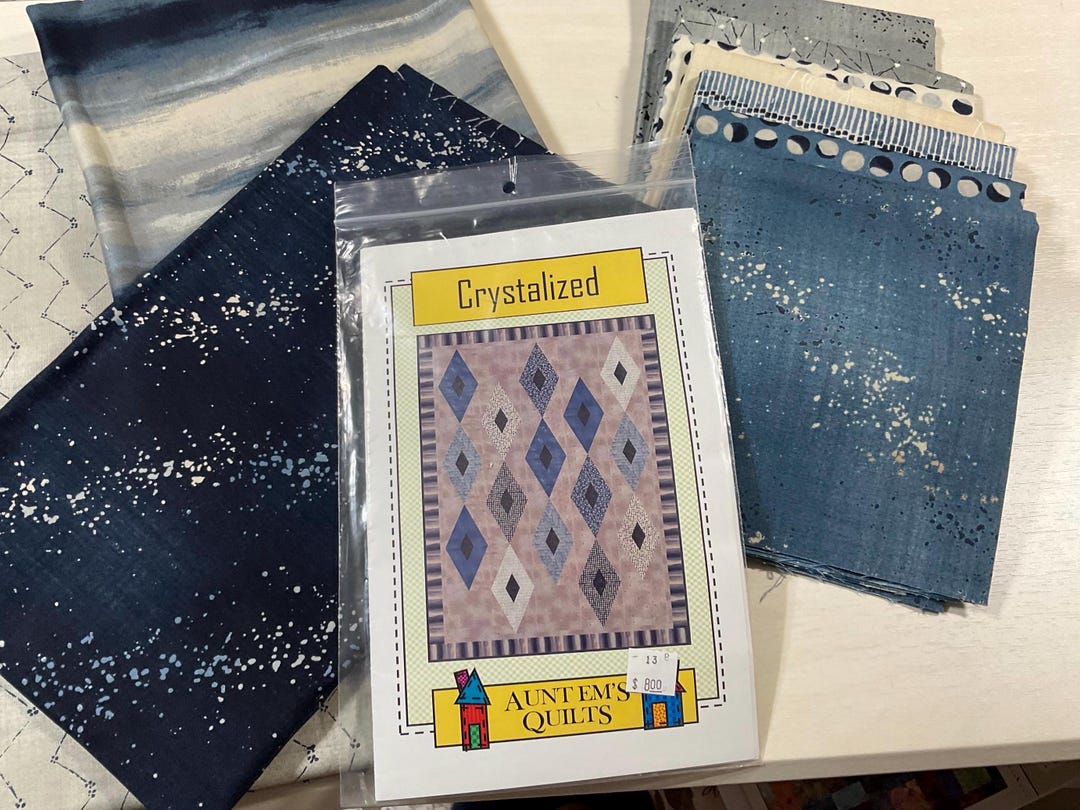 Crystalized Quilt Kit Nocturne Fabric by Janet Clare Moda 54x72 - Etsy
