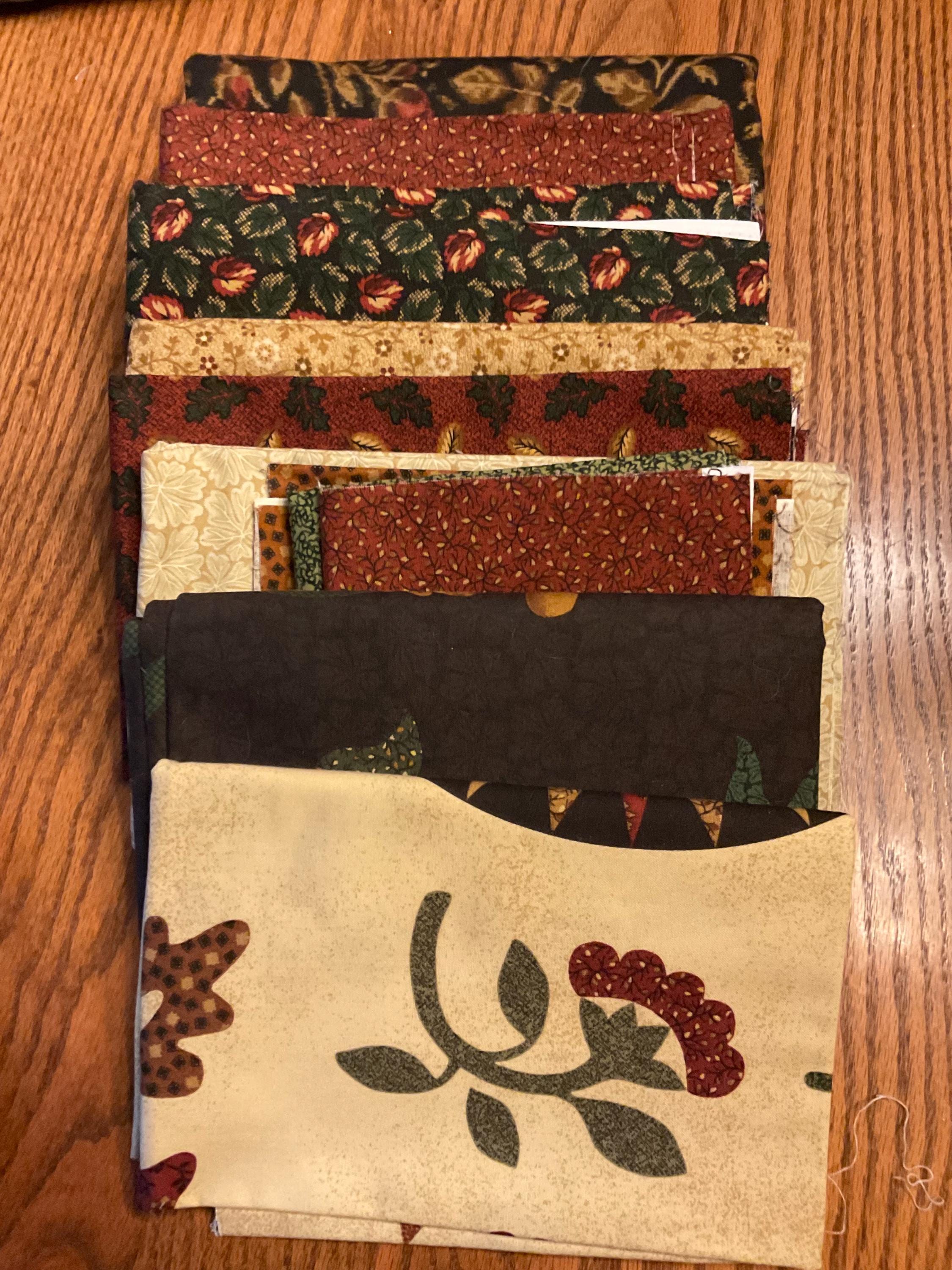 Fall Folk Art Quilt: Thimbleberries Autumn Fares Fabric 74x82 Primitive ...