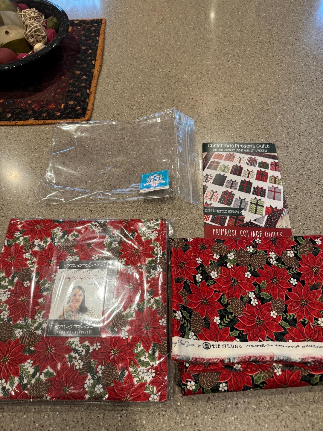 Holly Berry Tree Farm Deb Strain Layer Cake Quilt Kit With Pattern ...