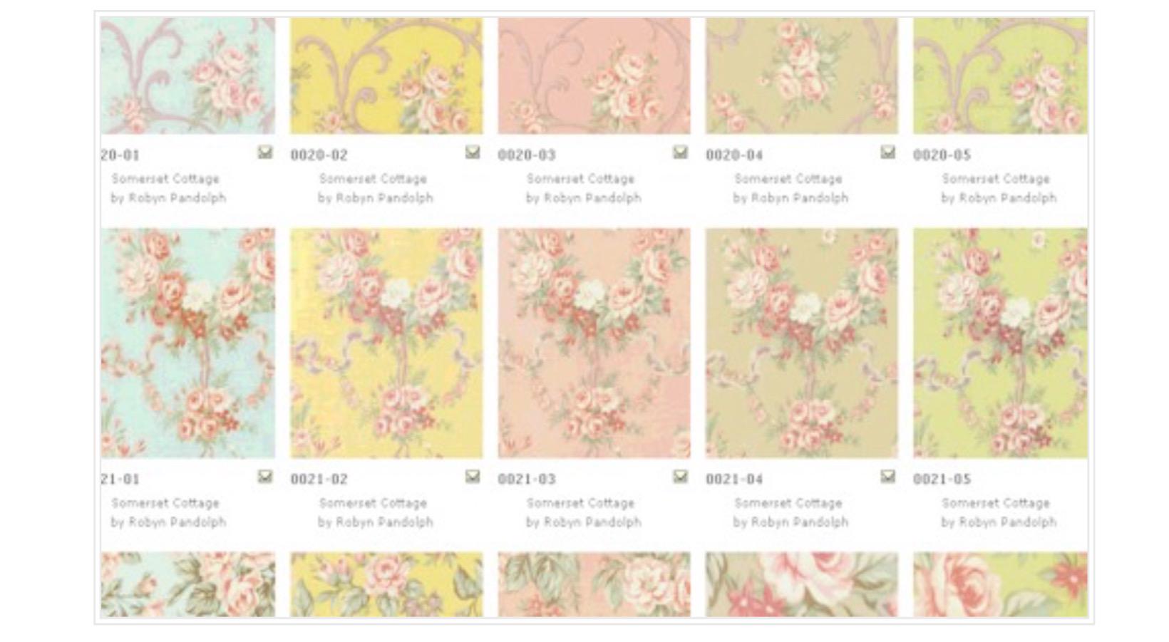 Somerset Cottage Charm Pack: Robyn Pandolph Pastel Shabby Chic Fabric ...