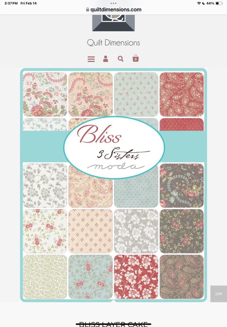 Bliss Layer Cake 3 Sisters Moda - Etsy