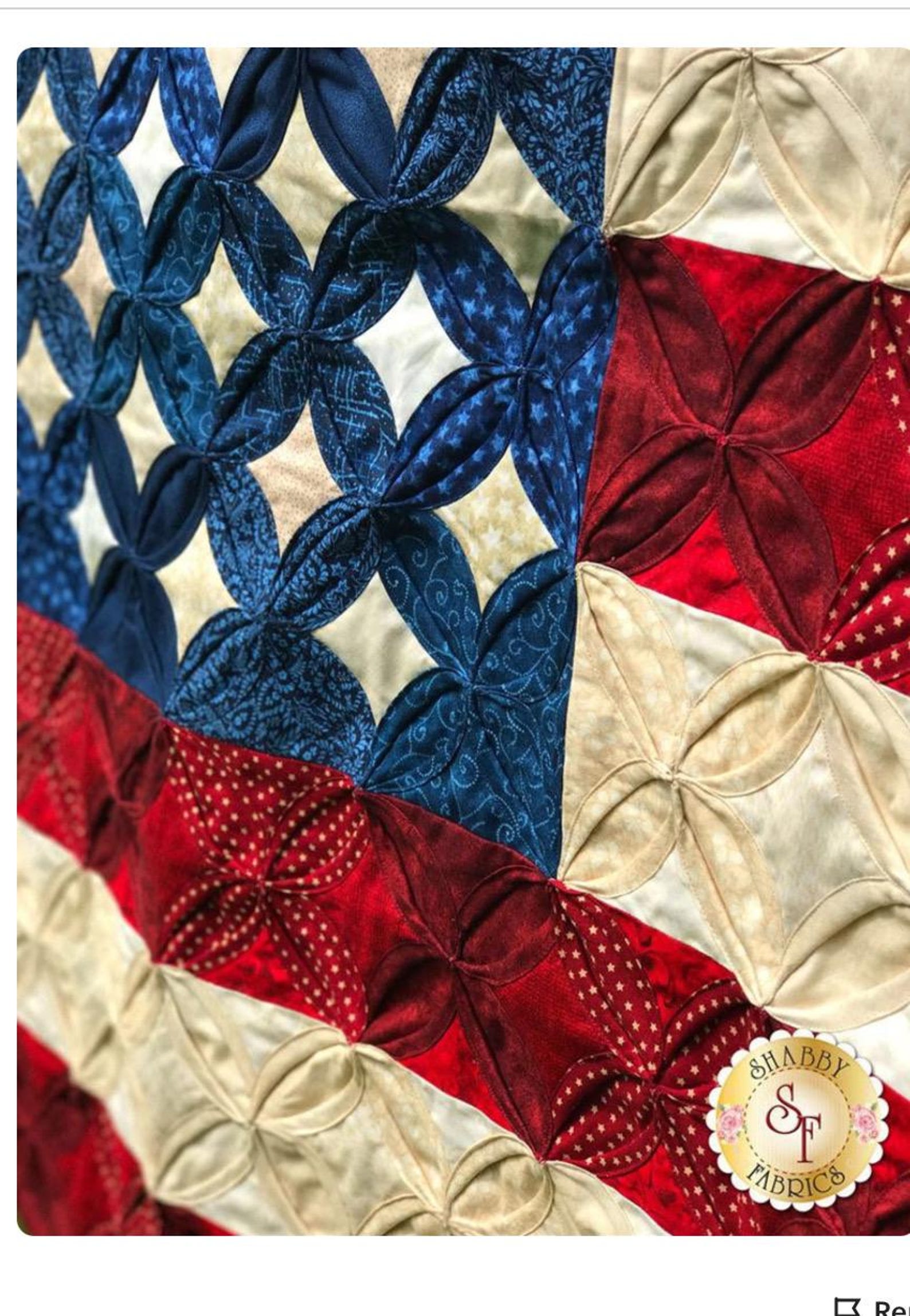 Shabby Fabrics Cathedral Window Flag Pattern and Fabric Kit - Etsy