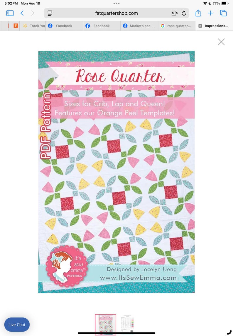 Rare Rose Quilt Kit: First Romance Pattern, Backing Included - Etsy