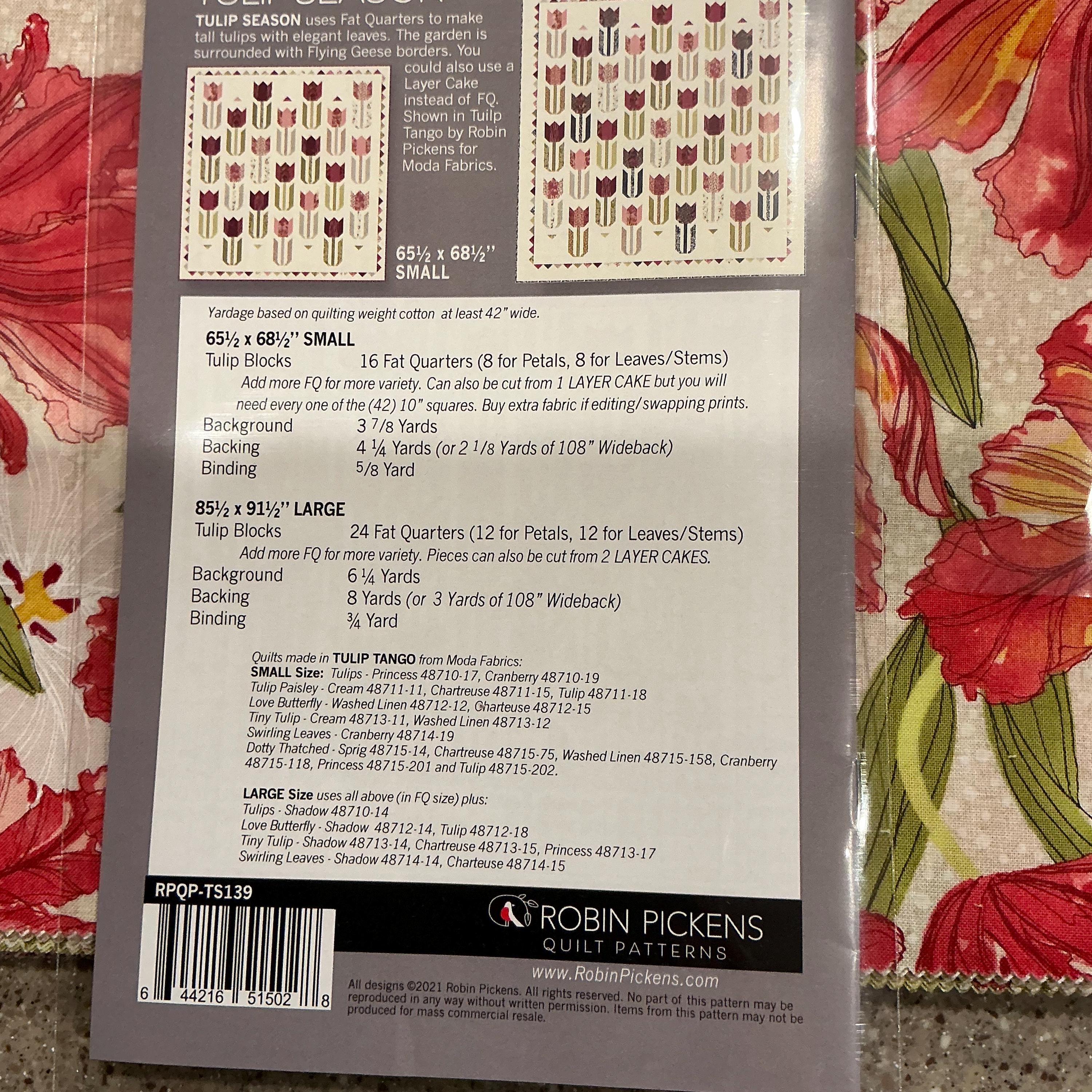 Tulip Tango Tulip Season Quilt Kit Backing Included Moda Rare Oop Robin ...