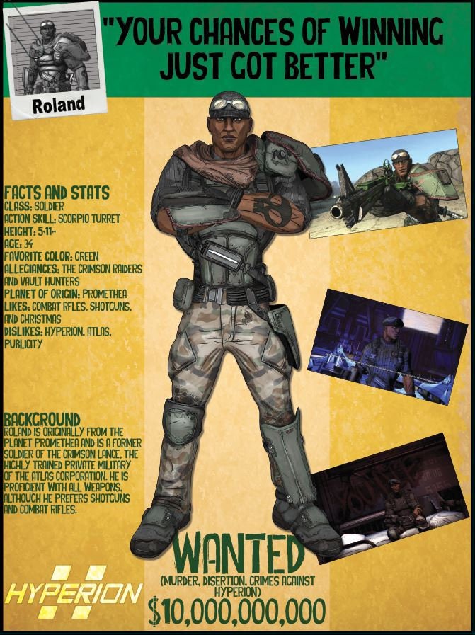Borderlands 2 Wanted Posters Roland - Etsy