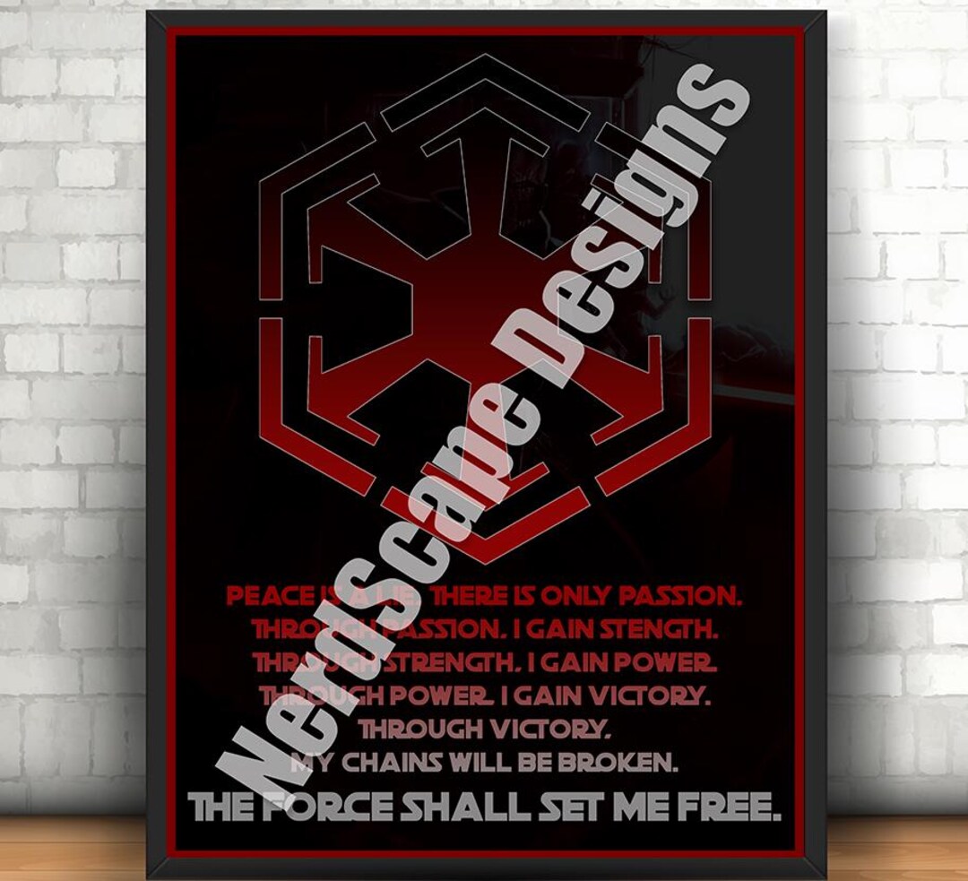 Sith Creed Digital Print | Star Wars Wall Art | Sith Empire Symbol ...