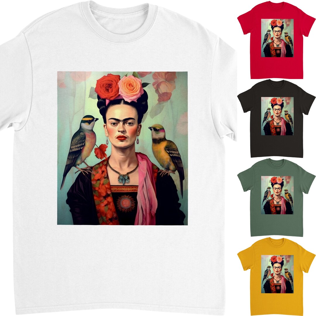 Frida Kahlo Tee, Frida Kahlo Portrait Shirt, Frida T-shirt, Frida Kahlo Tshirt, Baggy Shirt ...