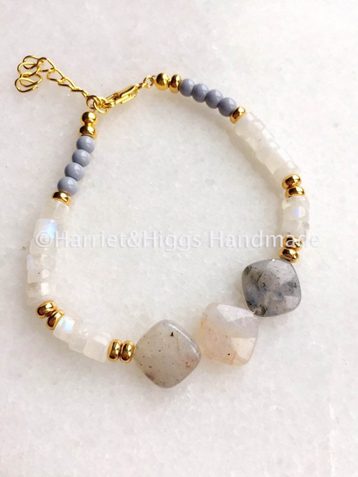 Rusty Opal Moonstone Bracelet 14kt gold plated beaded | Etsy