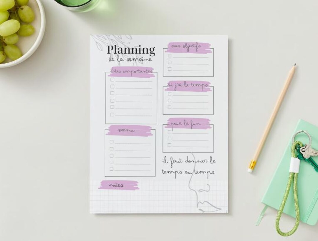 Mon Plan De La Semaine - My Weekly Plan (eng and Fr) - Etsy