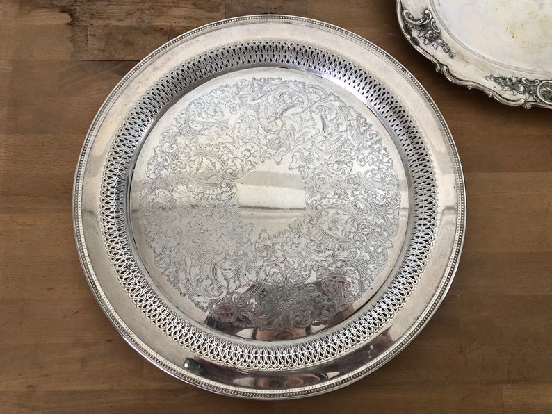 Vintage Oneida Silver Tray - Etsy