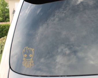 Baby Groot on Board Vinyl Decal - Etsy