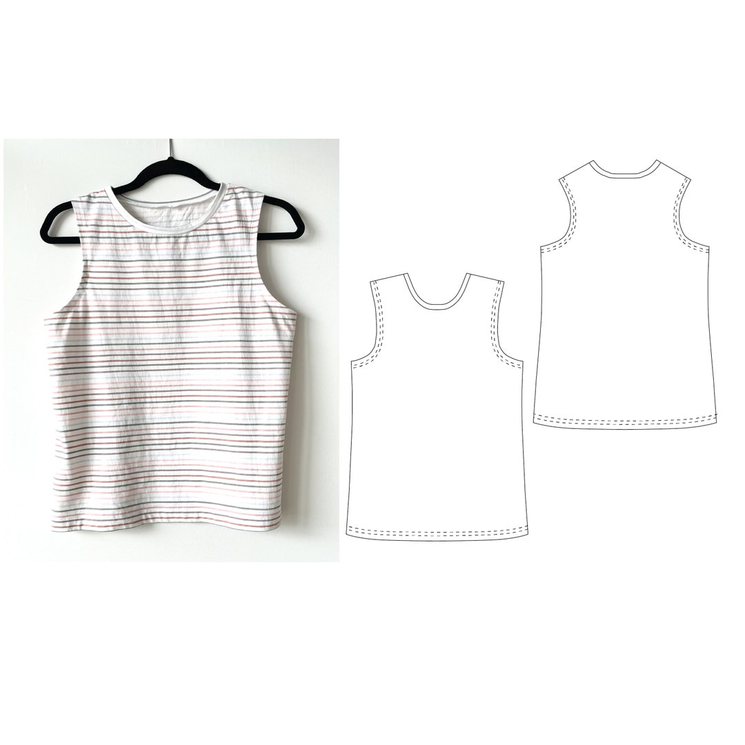 Tank Singlet Pattern 8, 10, 12 Size Range, A4 PDF Downloadable Sewing ...
