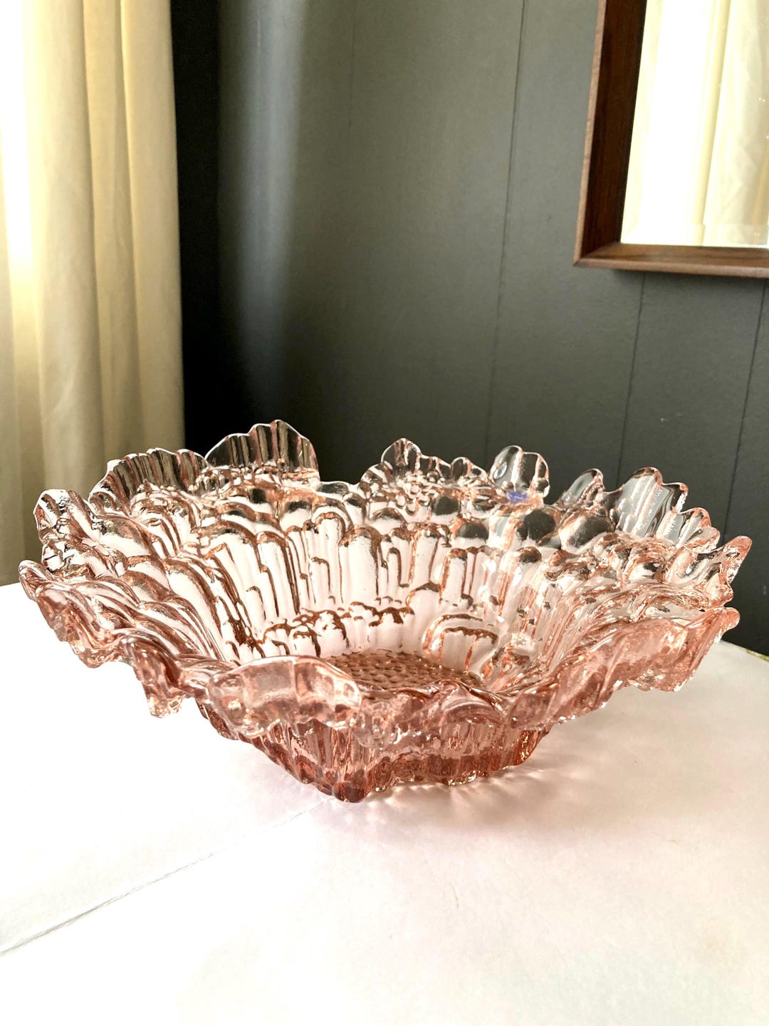 Riihimäki Finland Pink Glass Bowl, Design Tauno Wirkkala, Vintage ...