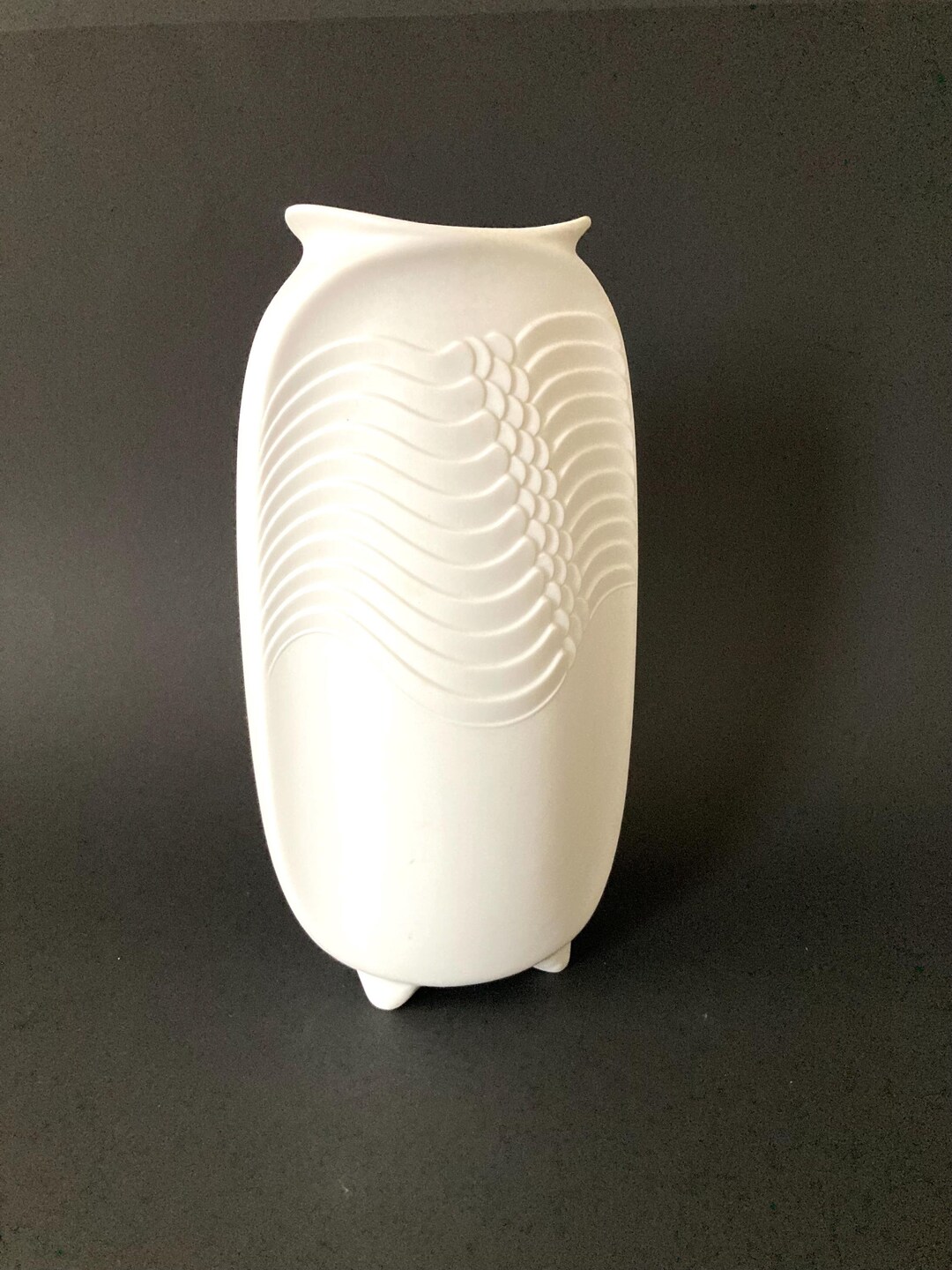 AK Kaiser W Germany, White Biscuit Porcelain Vase, Design Manfred Frey ...