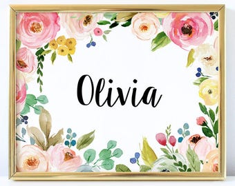 Olivia name art | Etsy