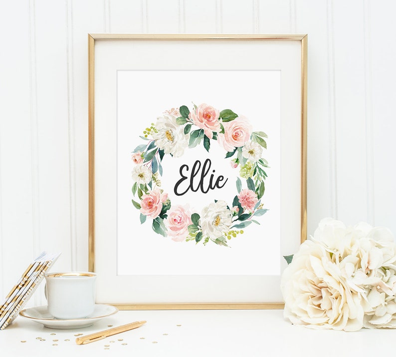 Personalized Name Decor Ellie Floral Name Custom Name | Etsy