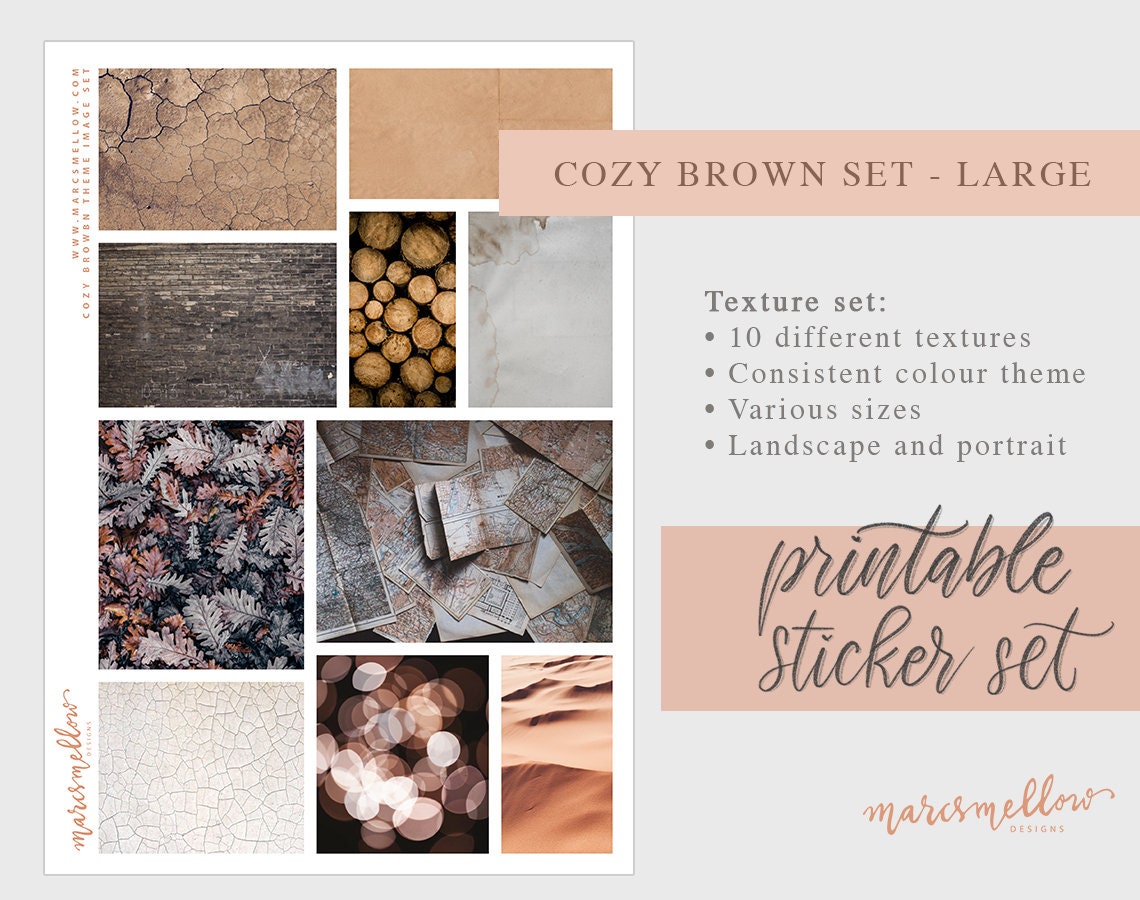 Cozy Brown Fall Autumn Themed Journal Printable Image Stickers - Etsy