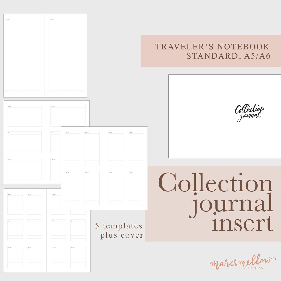 Collection Journal Insert Template for Traveler's Notebook Standard, A5 ...