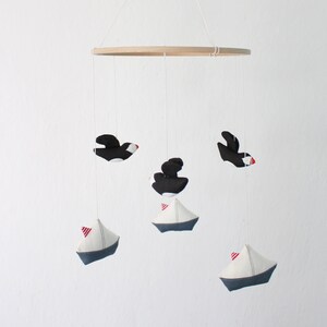 Puffin Mobile With Boats, Nautical Decor, Boats Mobile, Puffin Mobile ...