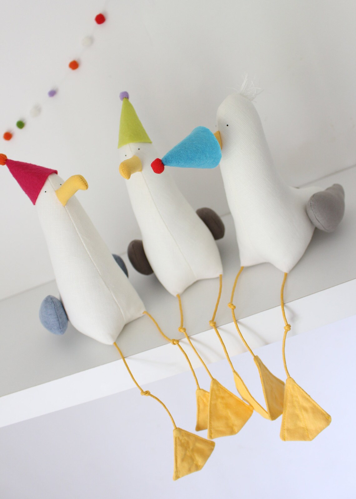 Party Seagulls, Nautical Decor, Set of Three Seagulls, Lot Seagulls ...