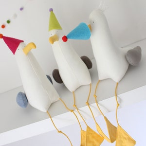 Party Seagulls, Nautical Decor, Set of Three Seagulls, Lot Seagulls ...