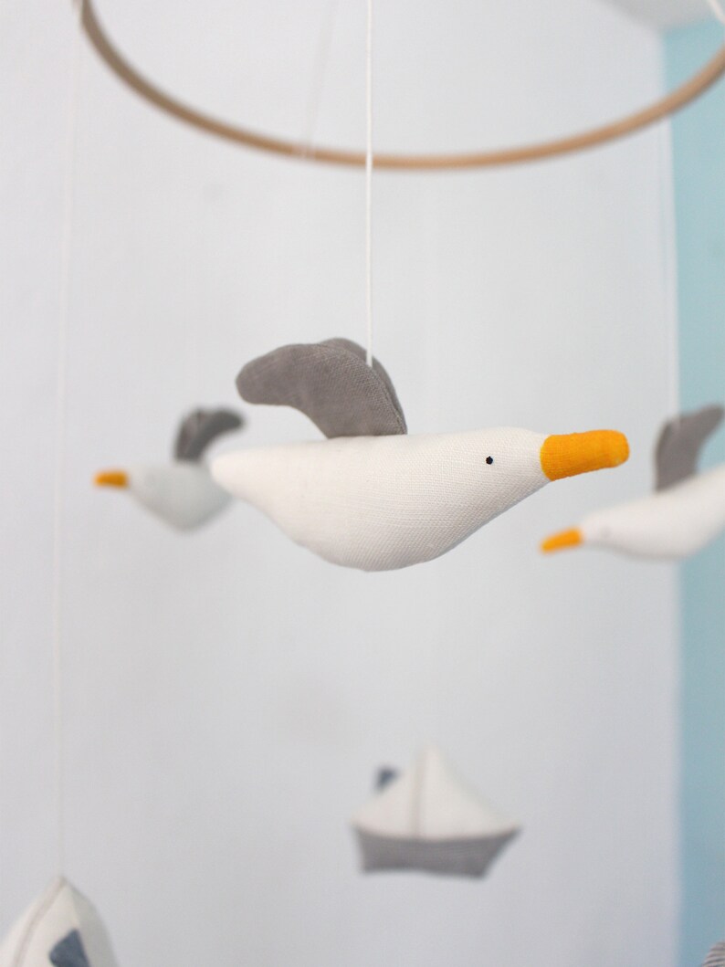 Seagull Mobile With Boats, Nautical Decor, Boats Mobile, Seagull Mobile ...