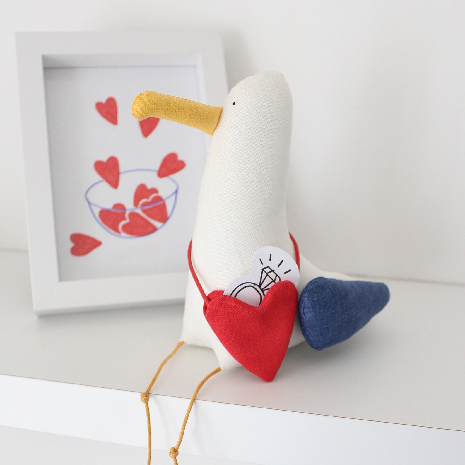 Seagull With Heart Bag, Engagement Gift, Valentine Gifts for Him or Her ...