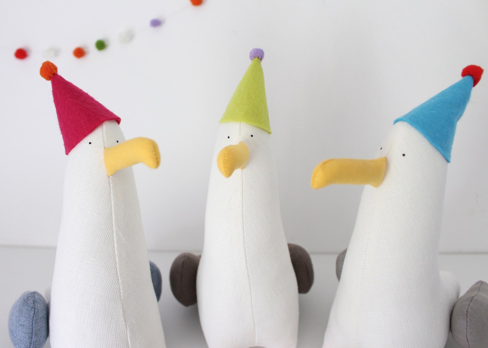 Party Seagulls, Nautical Decor, Set of Three Seagulls, Lot Seagulls ...