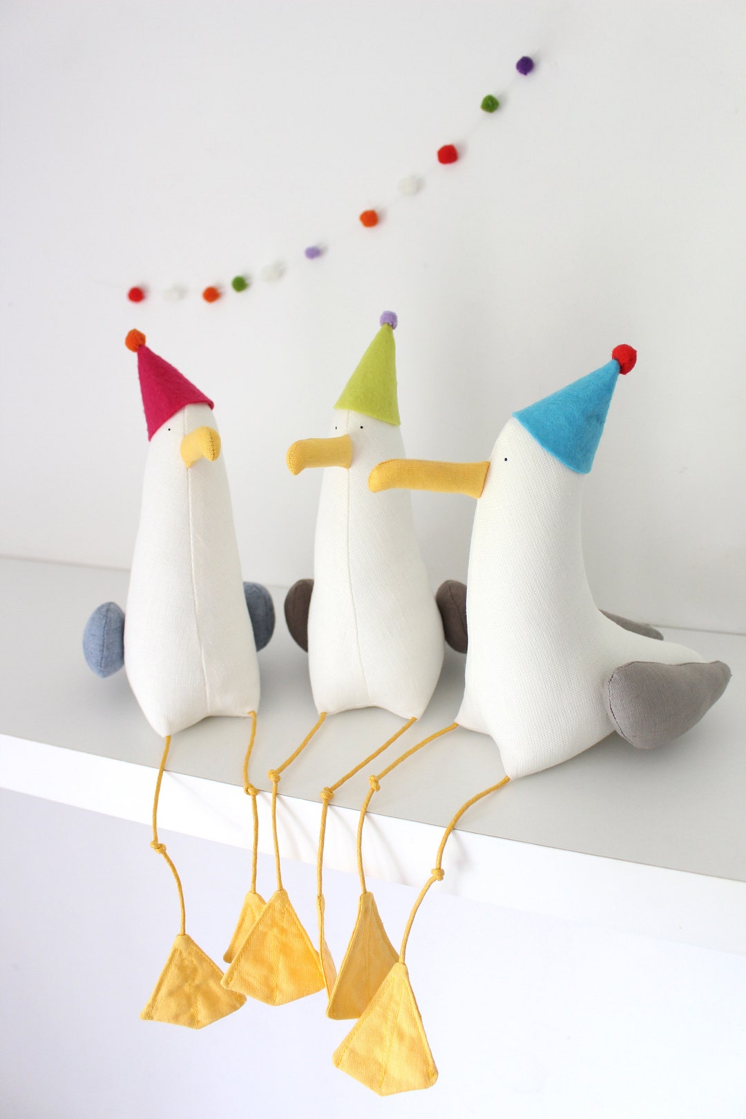 Party Seagulls, Nautical Decor, Set of Three Seagulls, Lot Seagulls ...