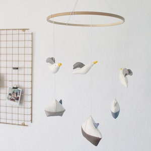 Seagull Mobile With Boats, Nautical Decor, Boats Mobile, Seagull Mobile ...