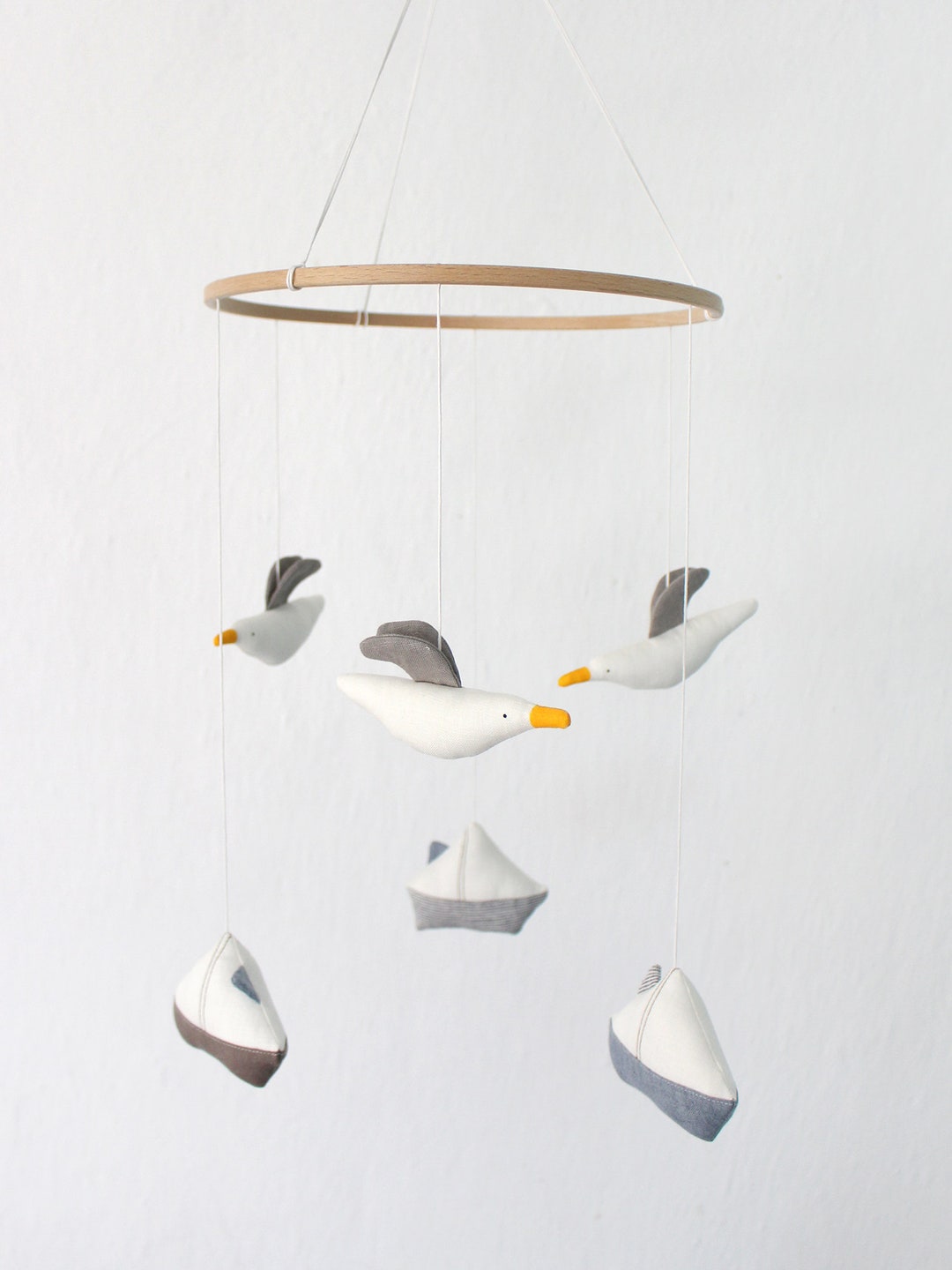 Seagull Mobile With Boats, Nautical Decor, Boats Mobile, Seagull Mobile ...