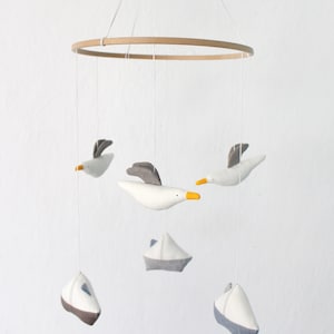 Seagull Mobile With Boats, Nautical Decor, Boats Mobile, Seagull Mobile ...