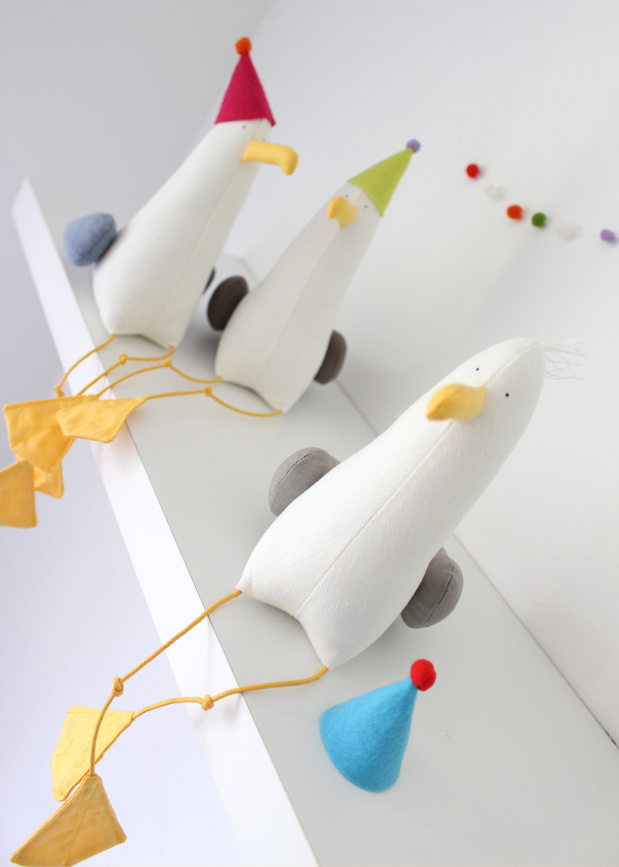 Party Seagulls, Nautical Decor, Set of Three Seagulls, Lot Seagulls ...