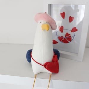 Seagull With Heart Bag and Beret, Engagement Gift, Valentine Gifts for ...