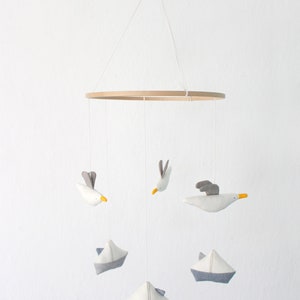 Seagull Mobile With Boats, Nautical Decor, Boats Mobile, Seagull Mobile ...