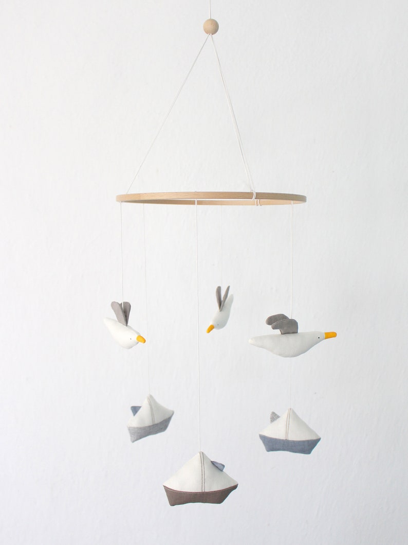Seagull Mobile With Boats, Nautical Decor, Boats Mobile, Seagull Mobile ...