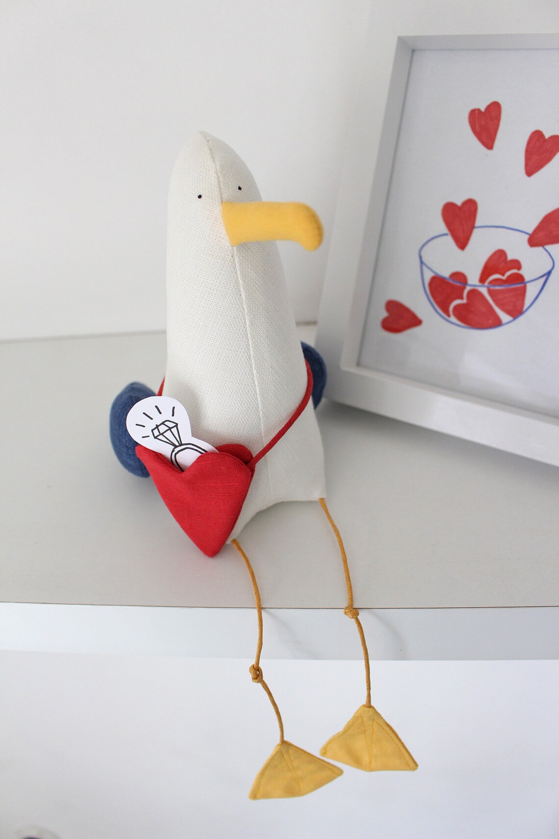 Seagull With Heart Bag, Engagement Gift, Valentine Gifts for Him or Her ...