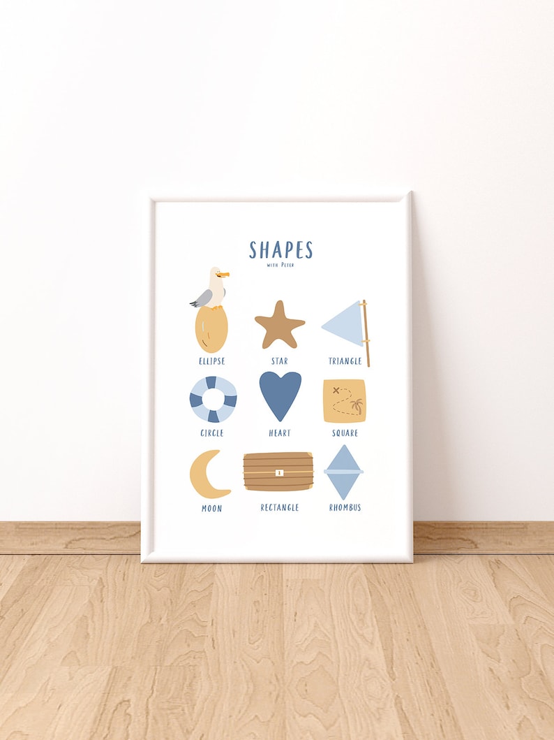 Shapes With Seagull Peter Print/shapes Poster/printable Wall - Etsy