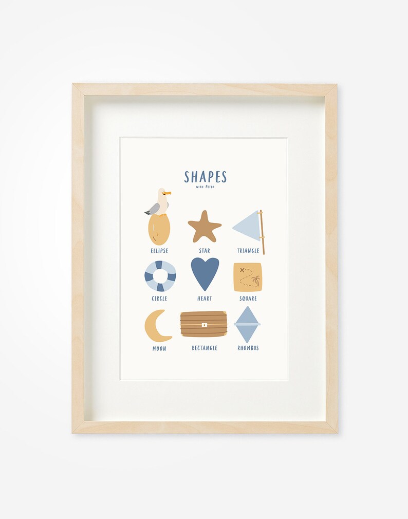 Shapes With Seagull Peter Print/shapes Poster/printable Wall - Etsy