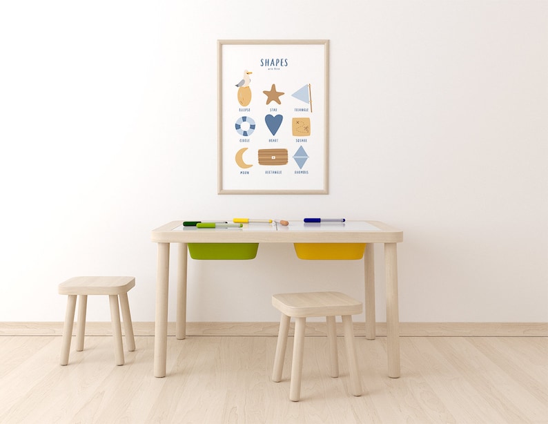 Shapes With Seagull Peter Print/shapes Poster/printable Wall - Etsy