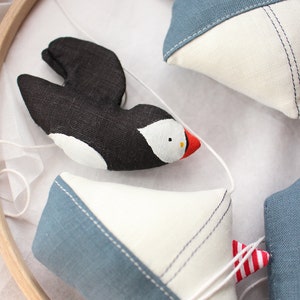 Puffin Mobile With Boats, Nautical Decor, Boats Mobile, Puffin Mobile ...