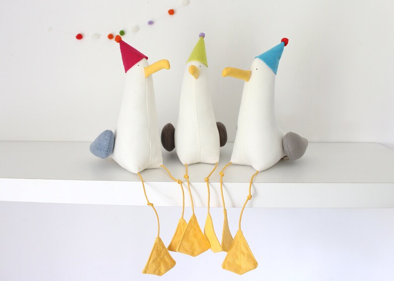 Party Seagulls, Nautical Decor, Set of Three Seagulls, Lot Seagulls ...