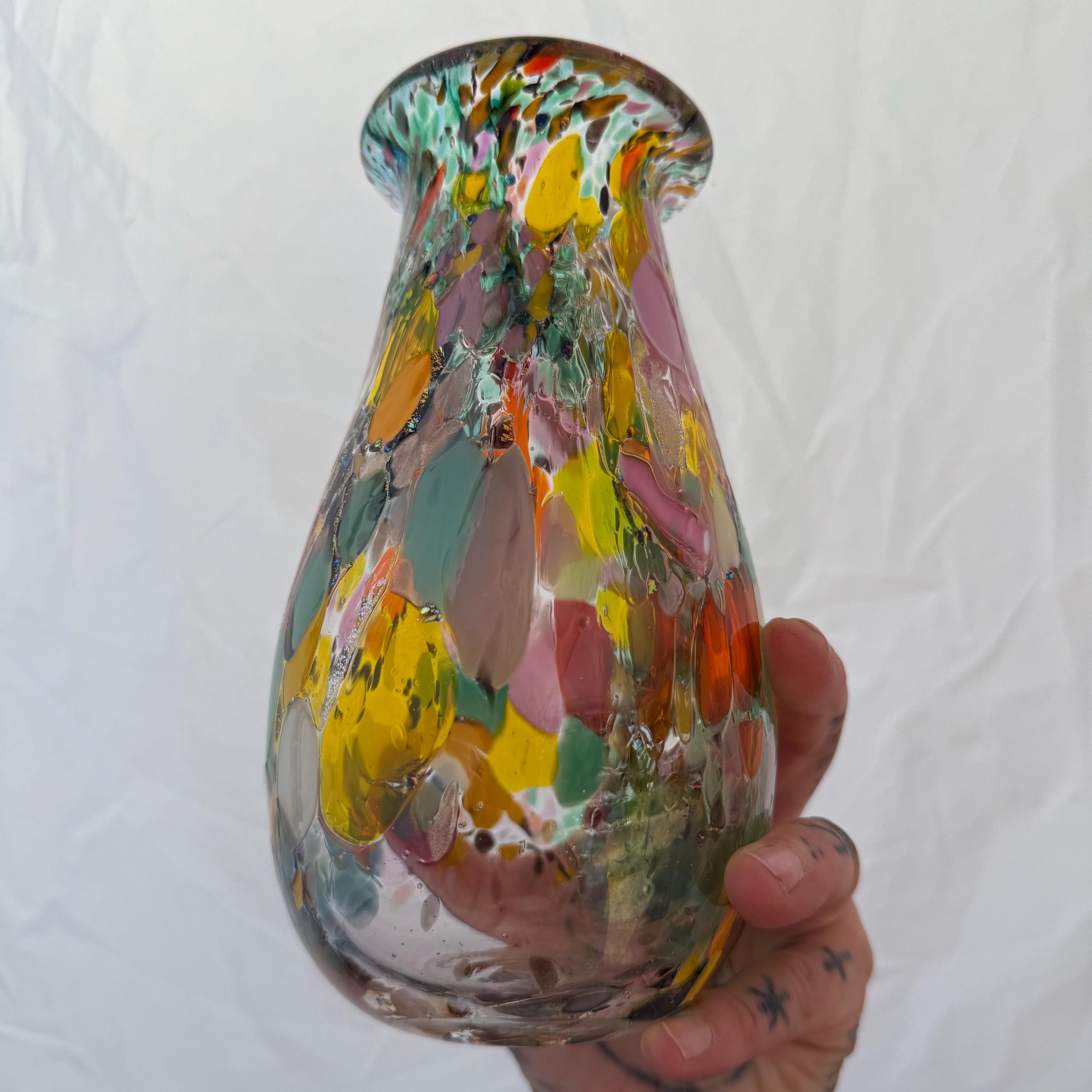 Rainbow Sparkle Glass Vase, Made in Canada, Glass Art, Handmade, Made ...