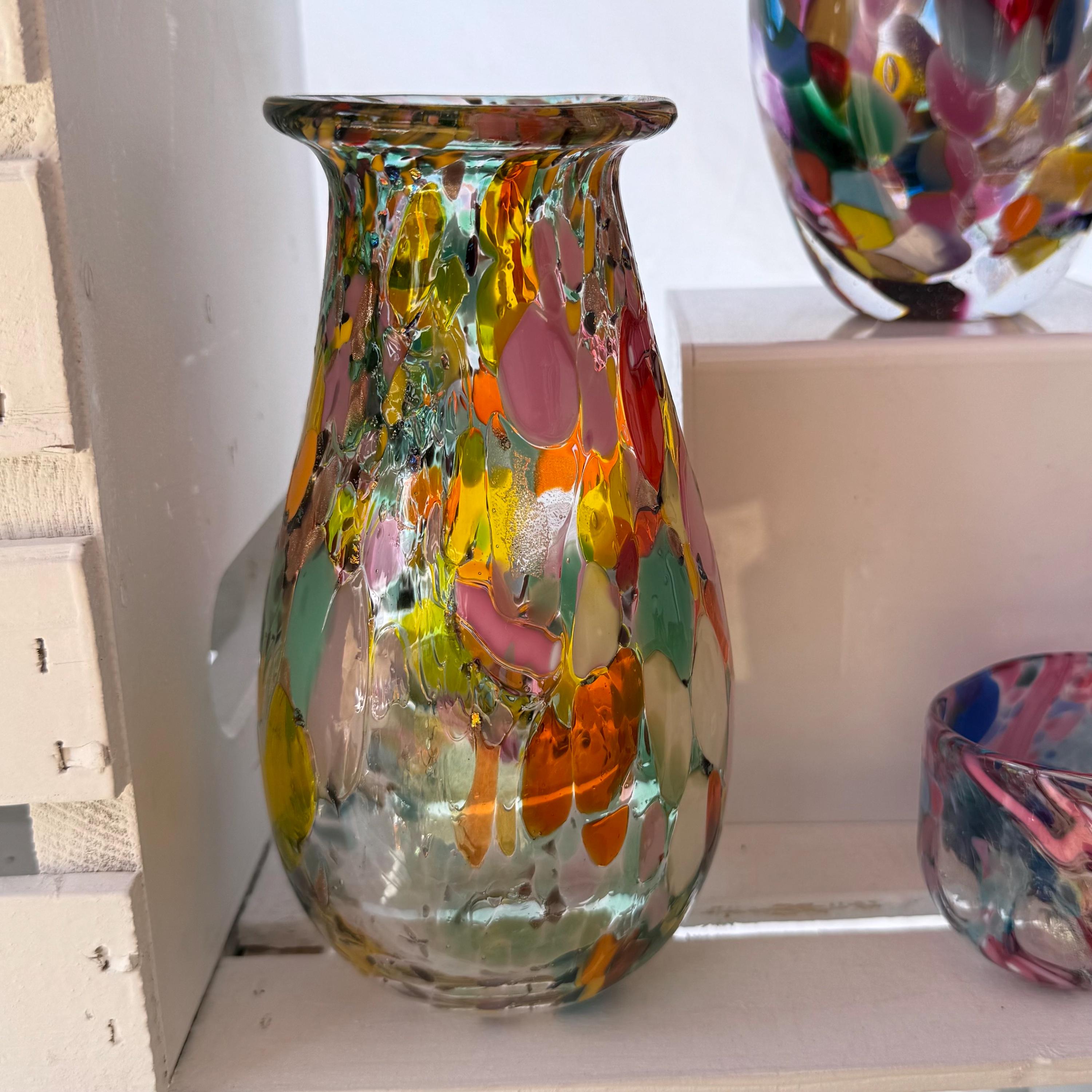 Rainbow Sparkle Glass Vase, Made in Canada, Glass Art, Handmade, Made ...