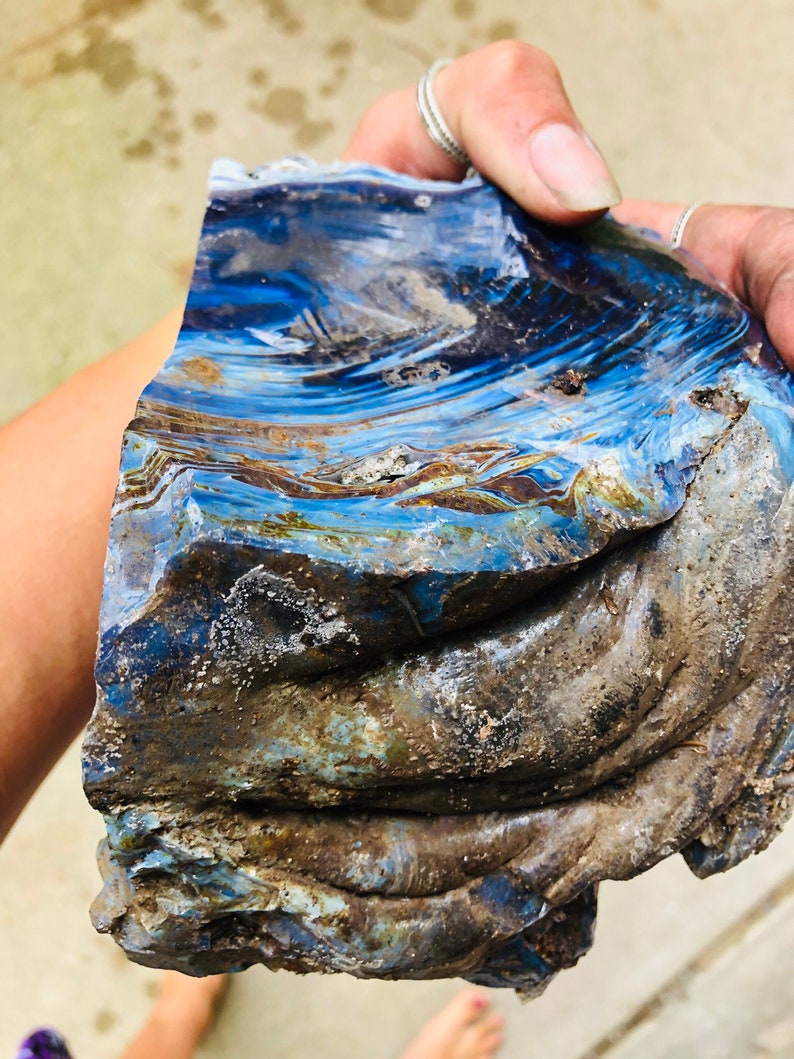 Raw Blue Slag Glass Jewelry Material de joyería áspera A | Etsy